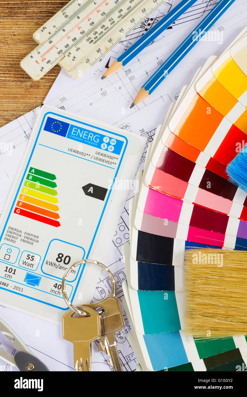 designer's working table Stock Photo - Alamy