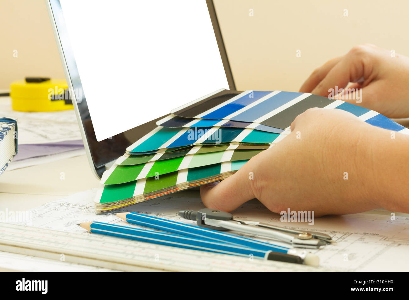 designer's working table Stock Photo - Alamy