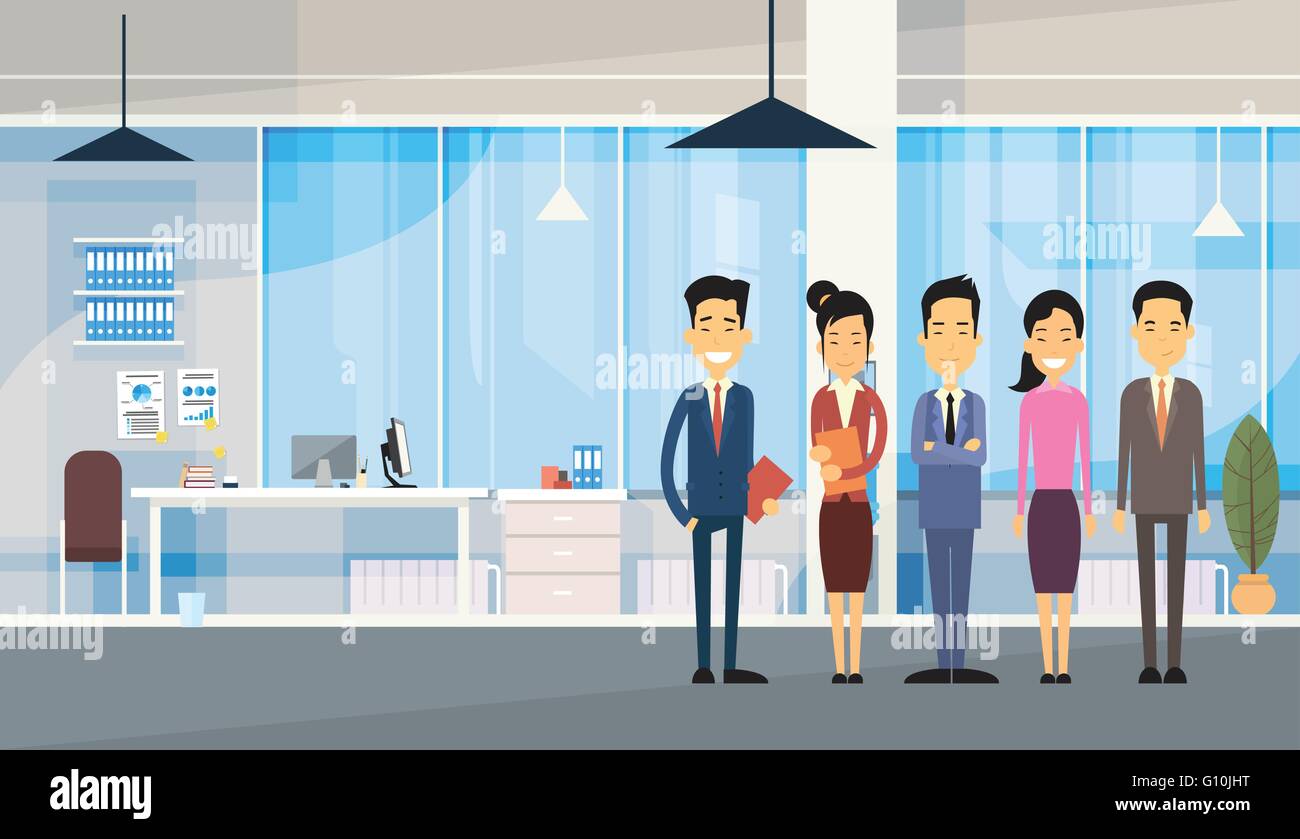 Asian Business People Group In Modern Office Stock Vector Image & Art ...