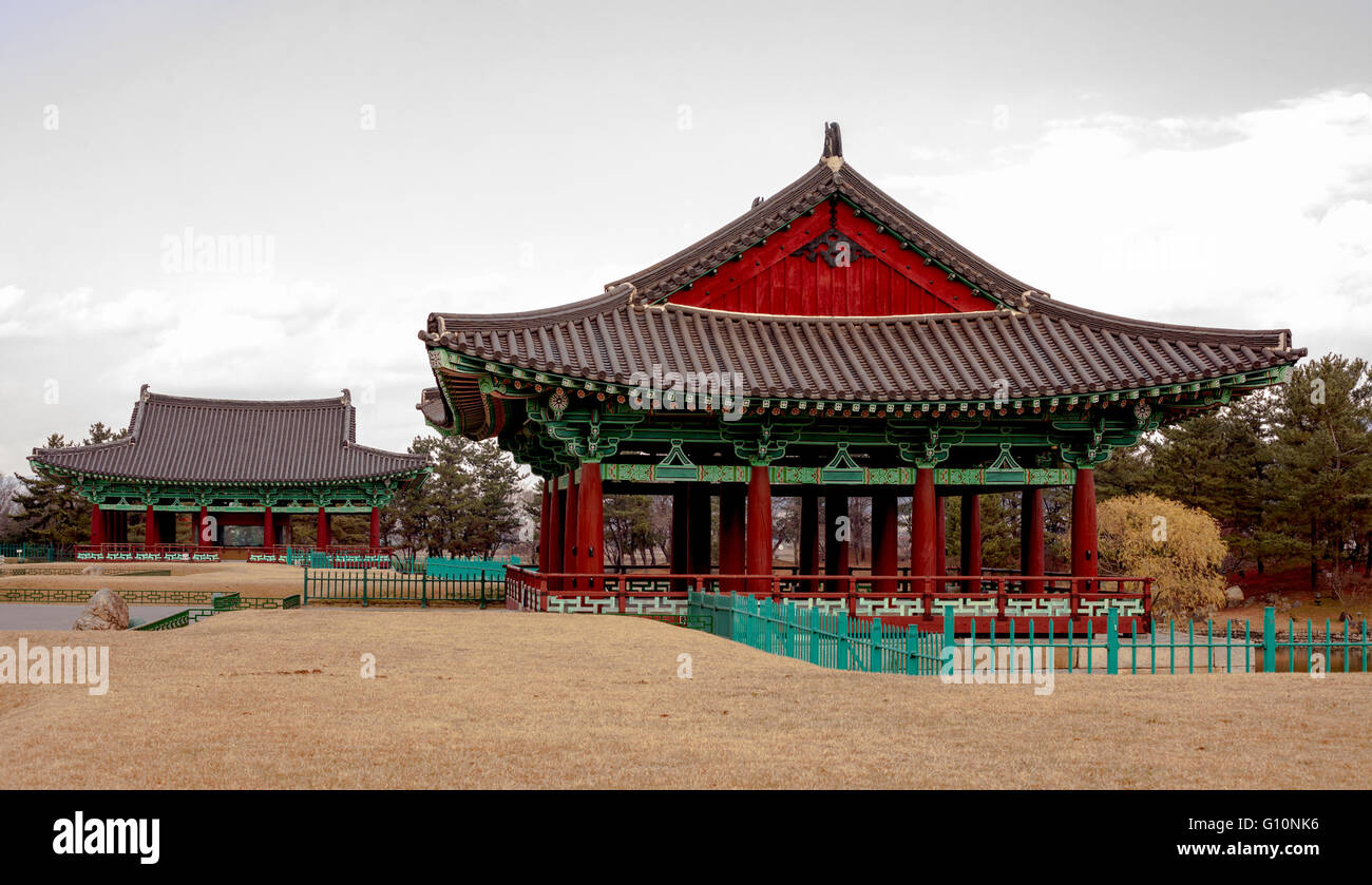 Anapji pond temples South Korea Stock Photo - Alamy