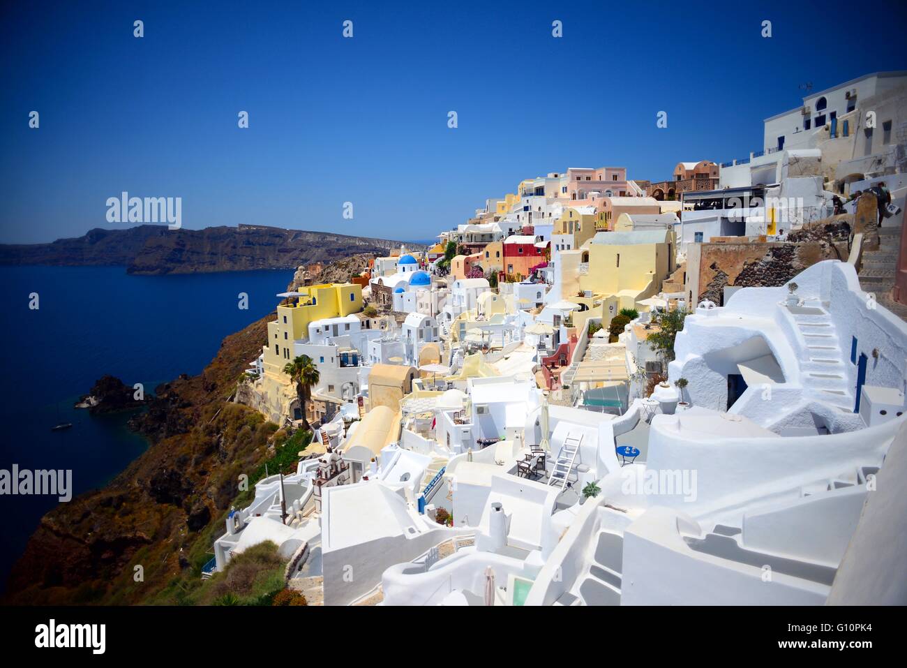 Hillside buildings in Oia, Santorini, Greek Islands, Greece Stock Photo ...