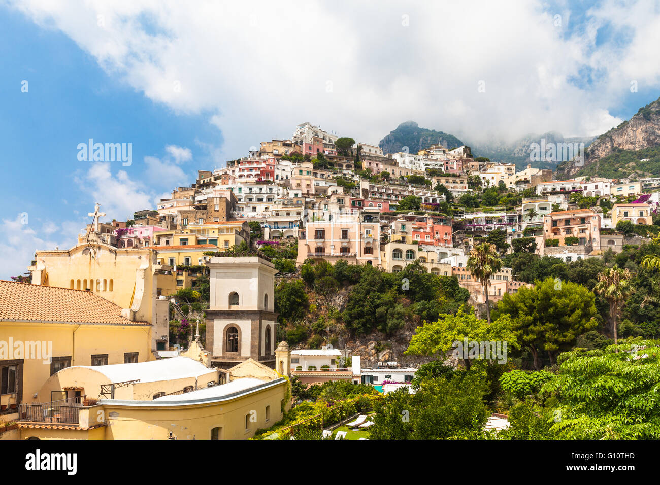 Mountain town cliff positano italy hi-res stock photography and images ...