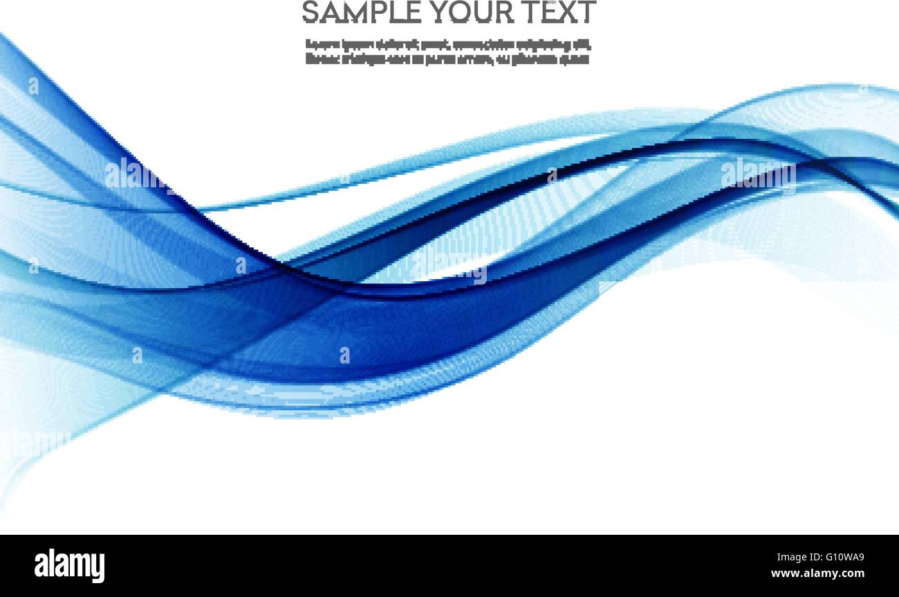 Abstract color blue wave design element. Vector Blue wave background. Blue transparent wave ...