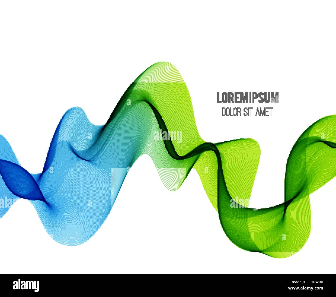 Abstract blue, green color wave design element. Blue and green wave ...