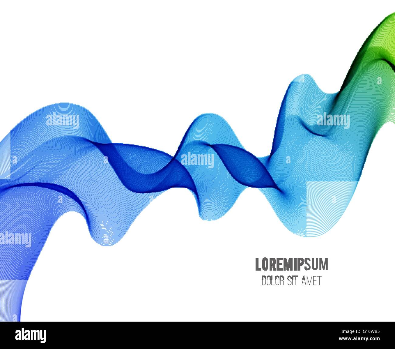 Abstract blue, green color wave design element. Blue and green wave ...