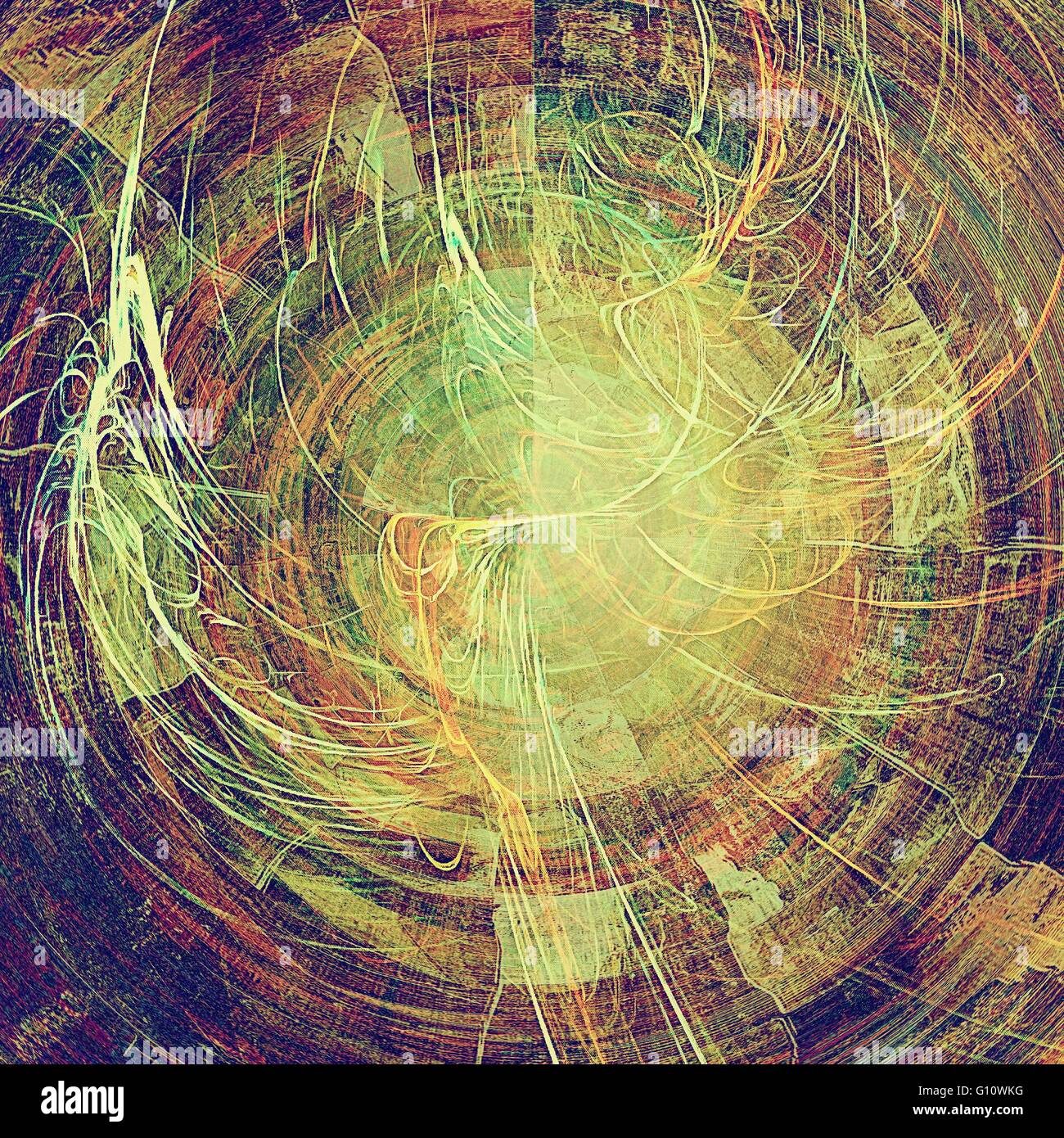 Spherical vintage retro frame or background, old school textured ...