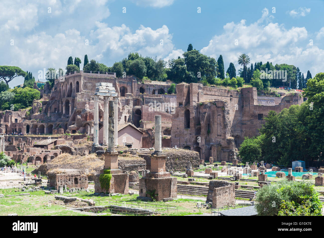 View of the ancient rome ruins near colosseum, Italy Stock Photo - Alamy
