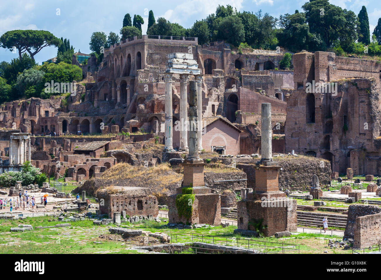 View of the ancient rome ruins near colosseum, Italy Stock Photo - Alamy