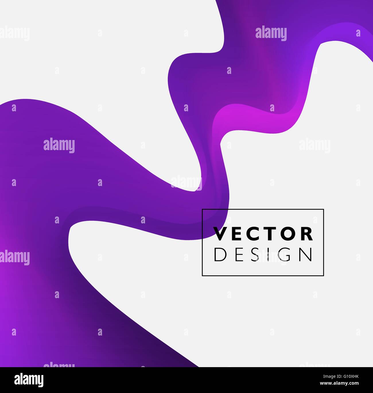 Abstract smooth color wave vector. Curve flow purple motion ...