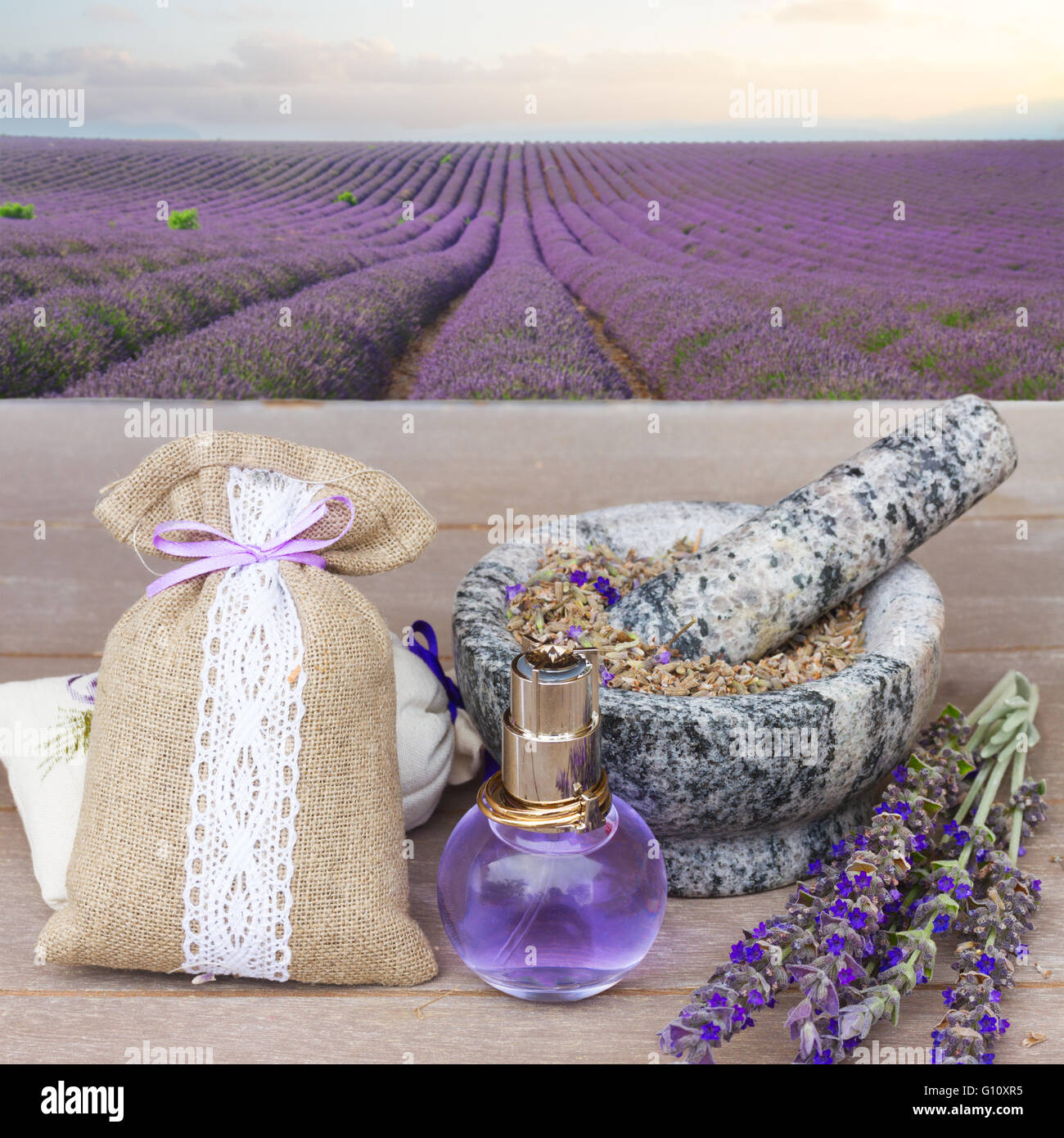 Lavender flowers spa Stock Photo - Alamy