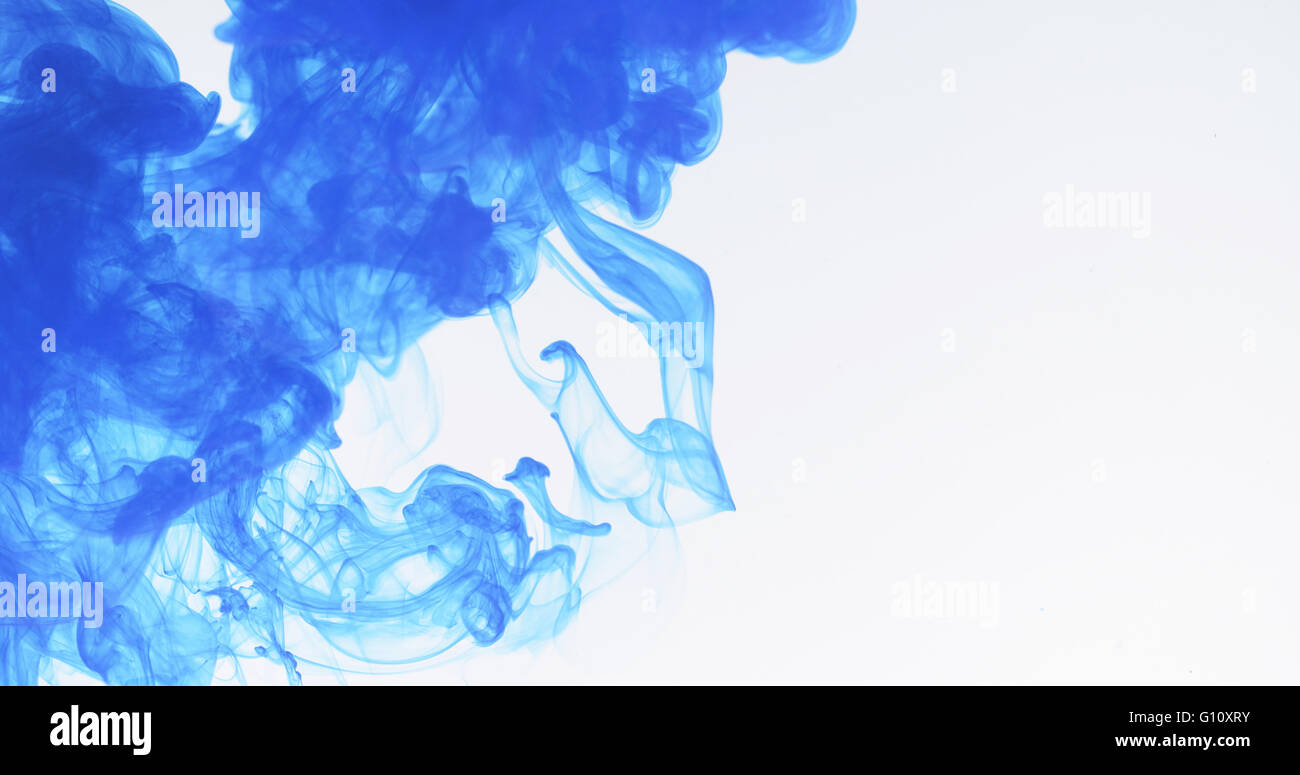blue ink spreading in water Stock Photo - Alamy