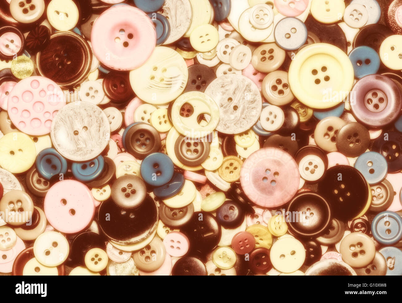 nostalgic styled assortment of various size buttons Stock Photo - Alamy