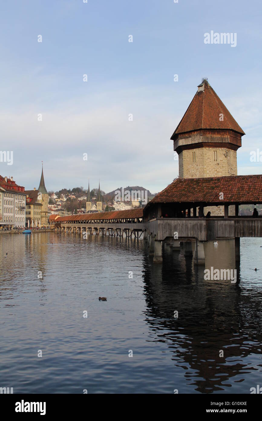 The famous Chapel Bridge in Lucerne, Switzerland Stock Photo - Alamy