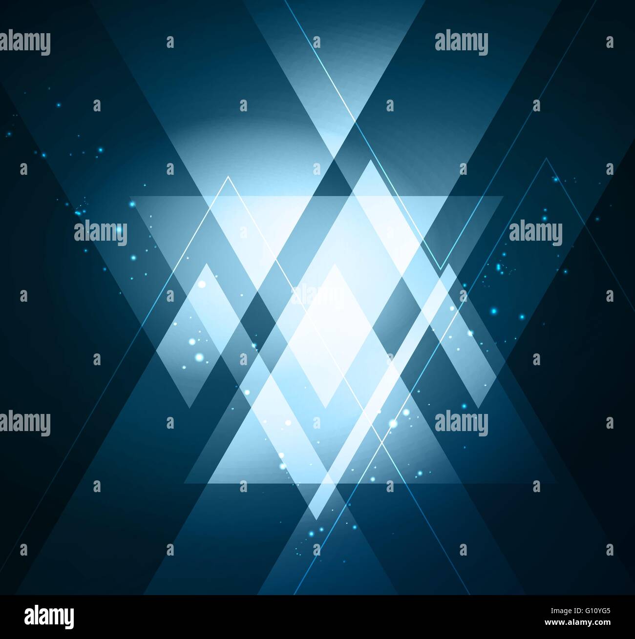 Elegant Geometric Background with shiny blue triangles. Vector ...