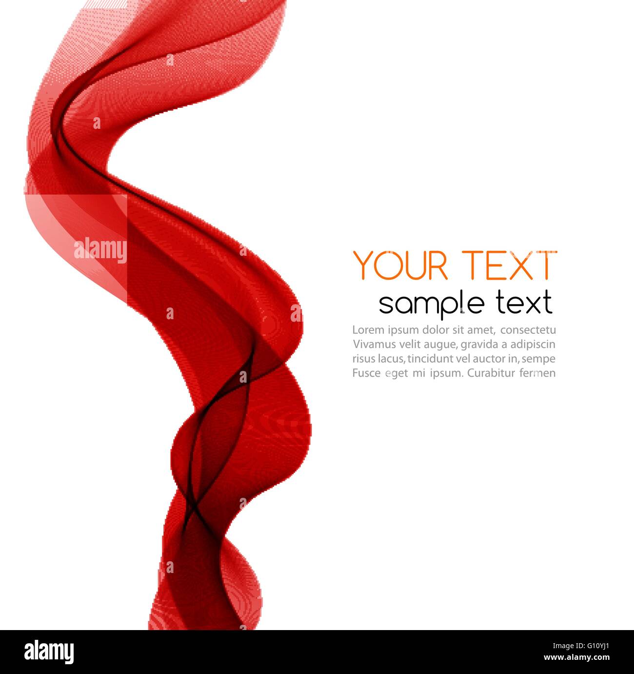 Abstract smooth color wave vector. Curve flow red motion illustration ...