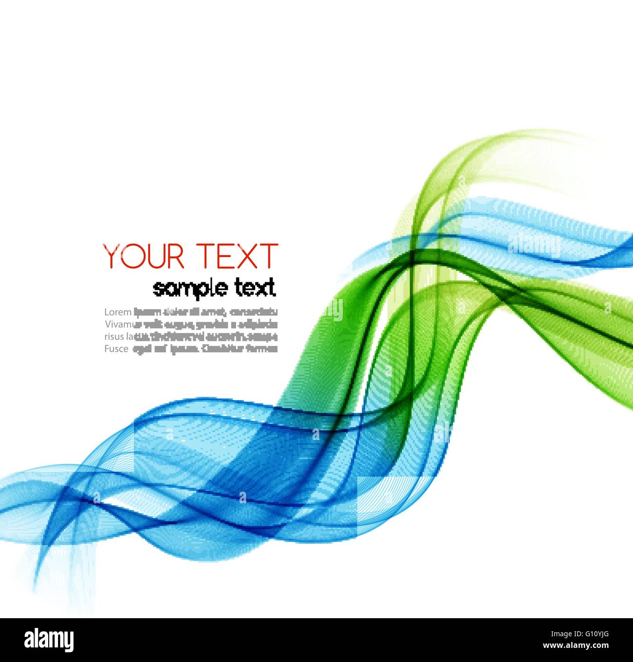 Abstract motion smooth color wave vector. Curve green and blue lines ...