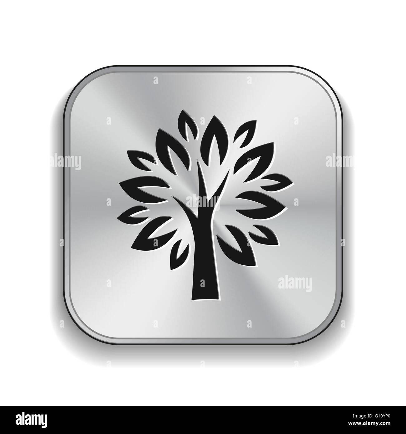 Oak tree pictogram black silhouette Cut Out Stock Images & Pictures - Alamy