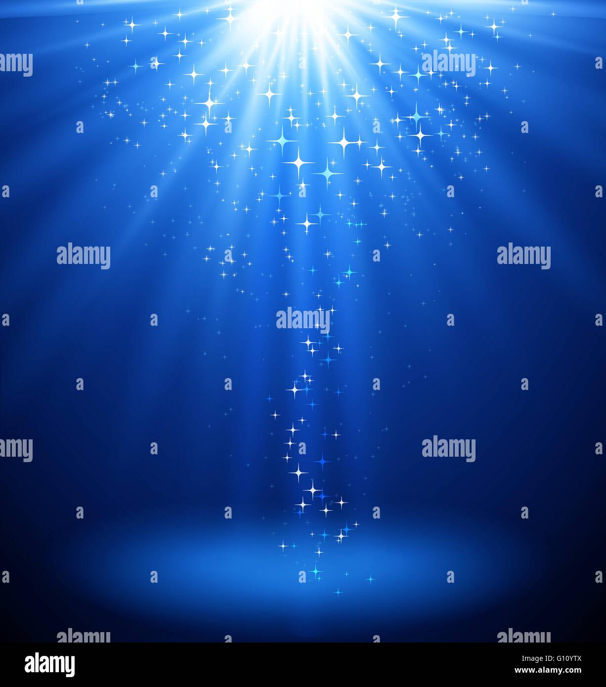 Abstract Magic Light Background Blue Holiday Burst Blur Light Stock