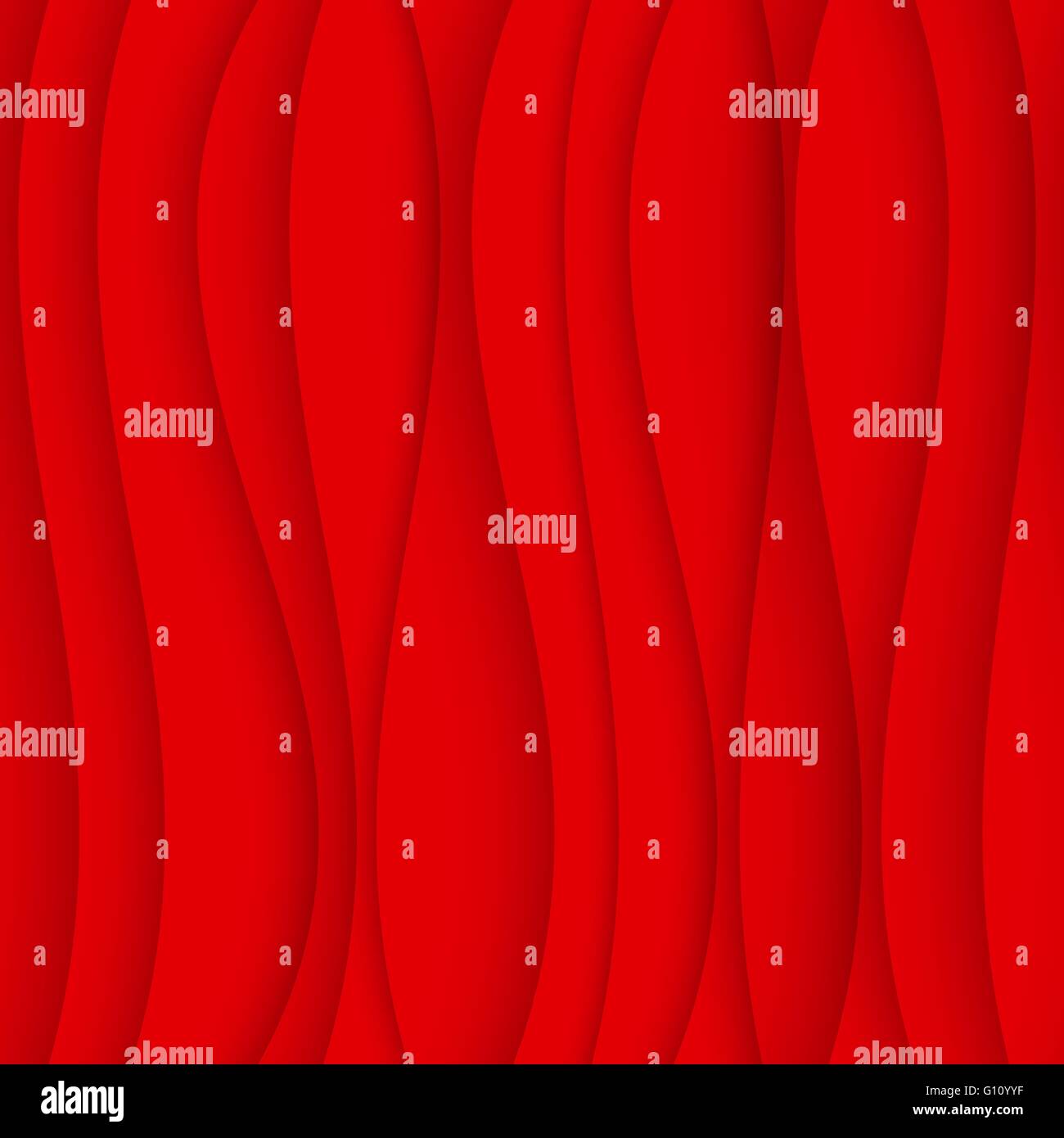 Seamless Wave Pattern. Curved Shapes Background. Regular red wave ...