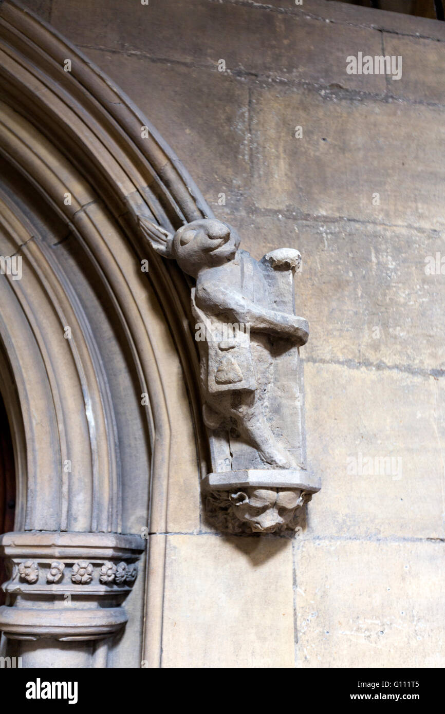 Pilgrim Rabbit stone carved on a doorway to the sacristy in St Mary’s ...