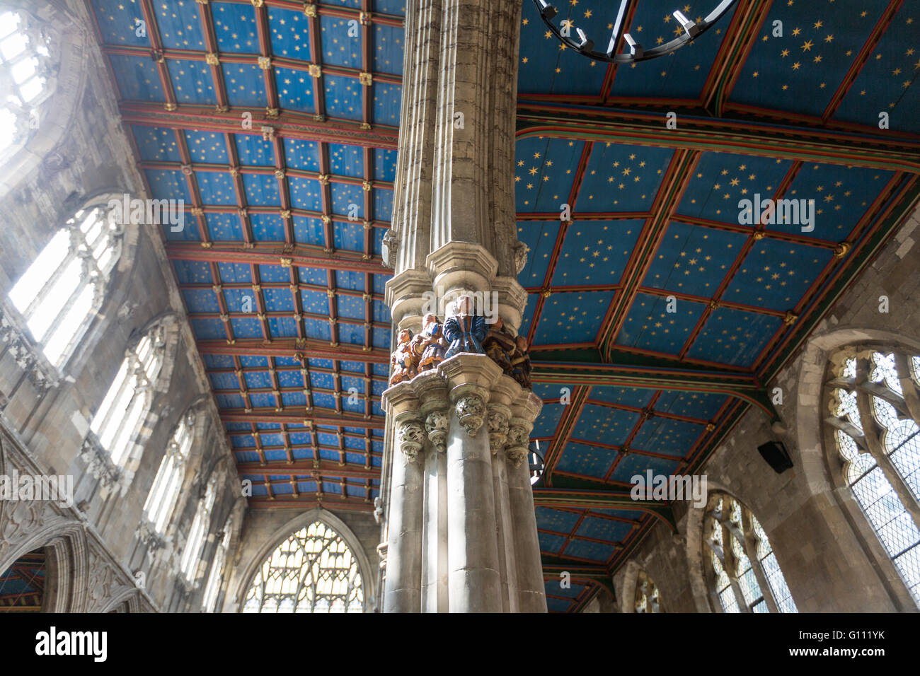 Between nave the pillar medieval minstrels pillar donated by the Guild ...