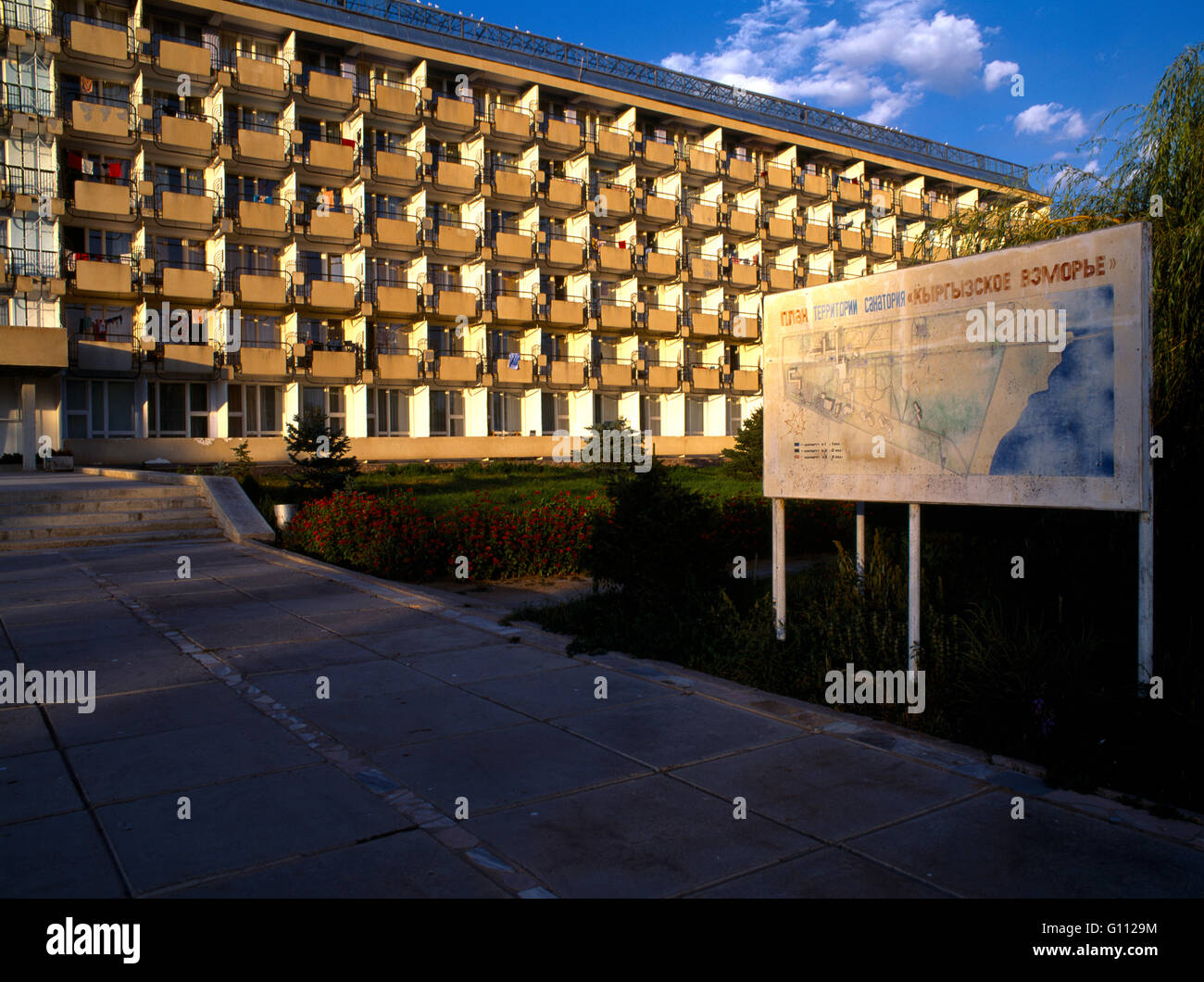 Kyrgyzstan Lake Issyk Kul Resort Complex At Bosteri Soviet Era Stock ...