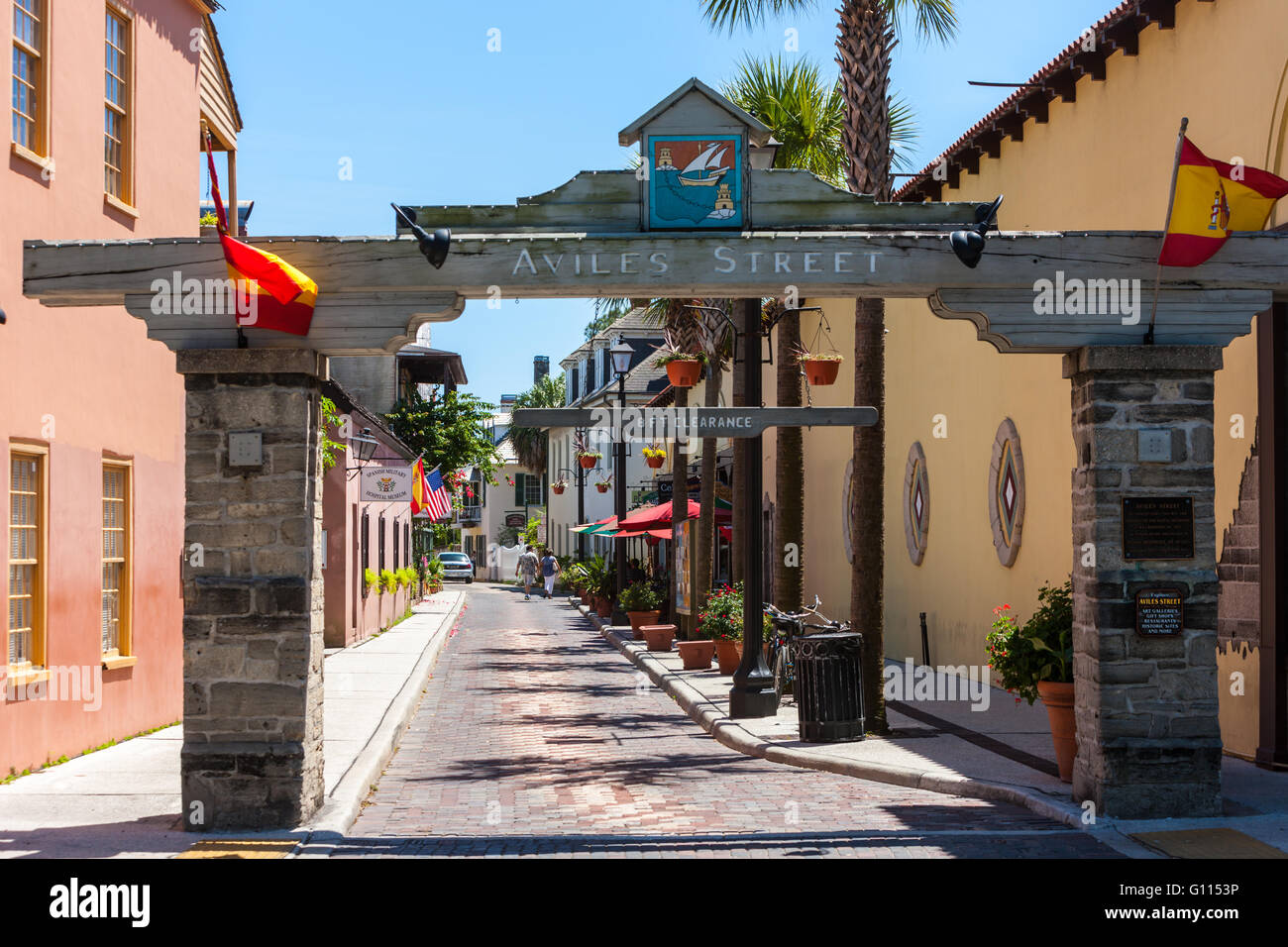 Aviles Street, the oldest street in the USA, located in the Old Town ...