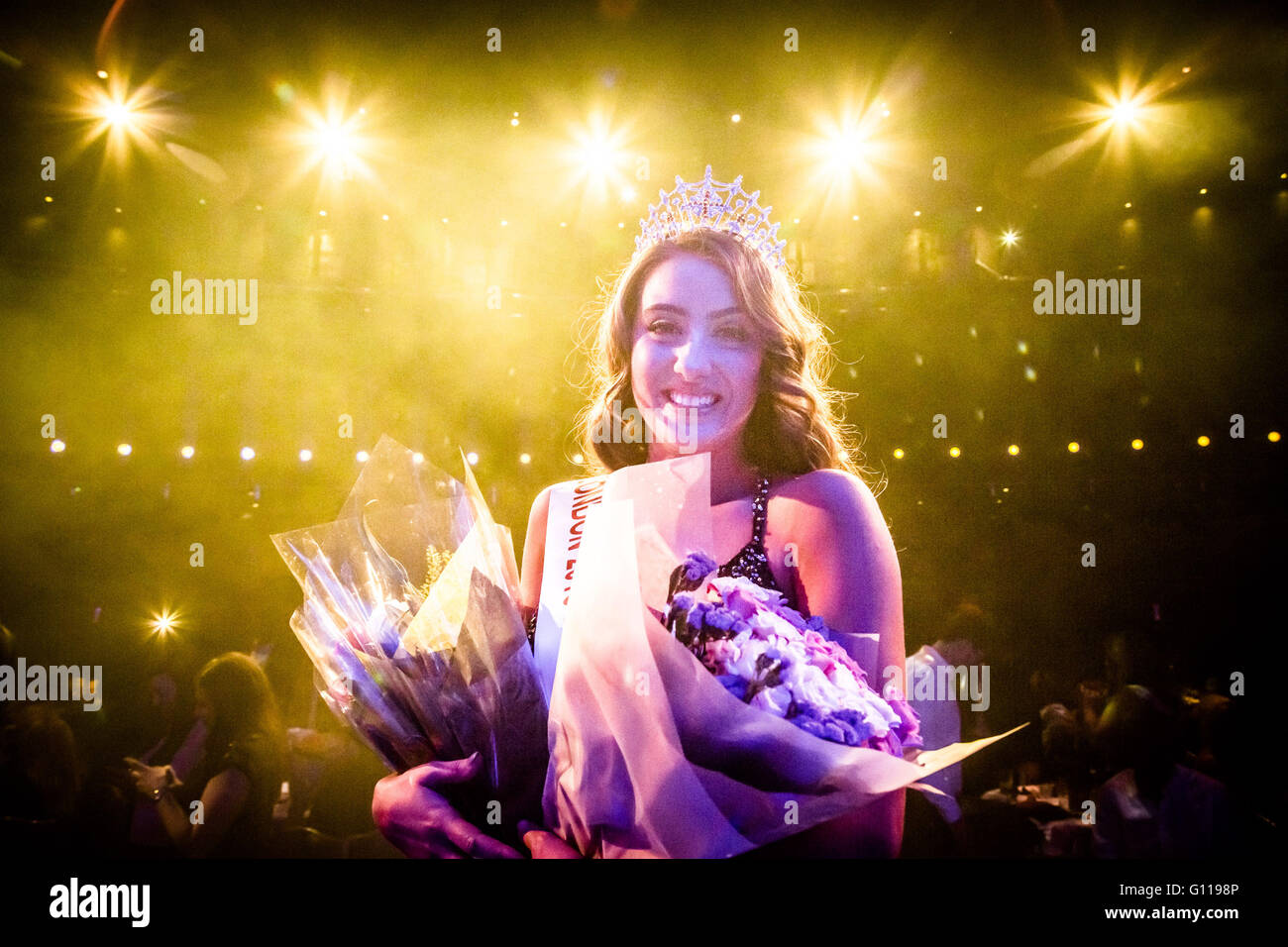 London, UK. 6th May, 2016. Whitney Martins is crowned Miss London 2016 ...