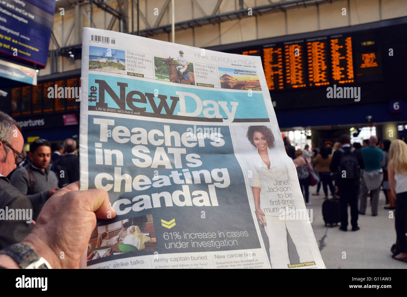 London, UK, 6 May 2016, Daily newspaper the New Day final edition on ...