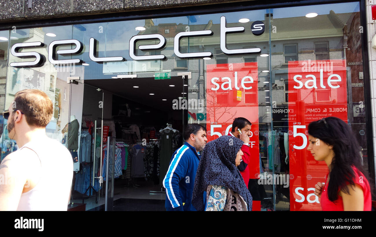 Wood Green, North London, 7 May 2016 - Window display of Select store ...