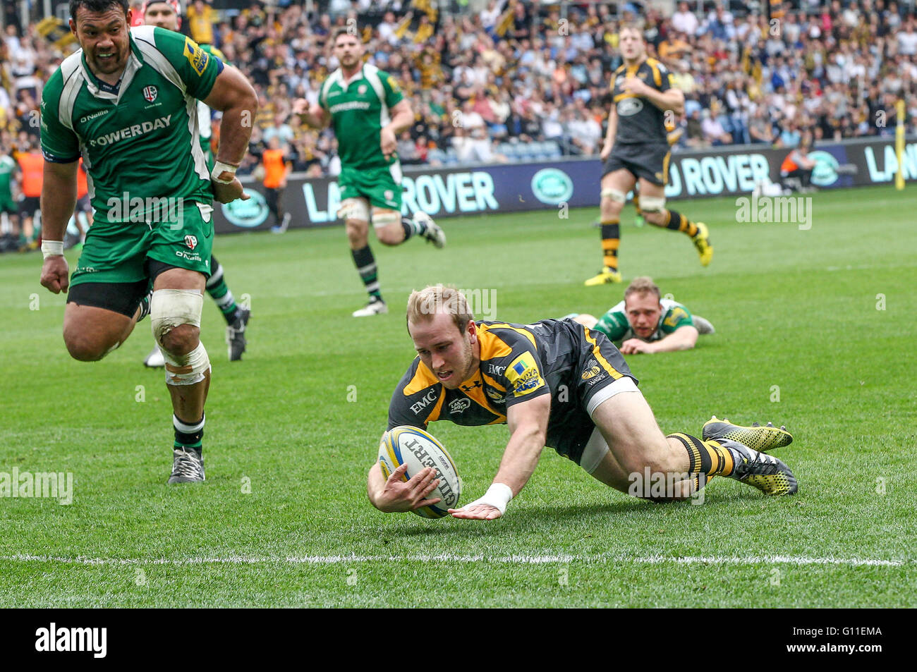 Ricoh Arena, Coventry, UK. 07th May, 2016. Aviva Premiership. Wasps ...