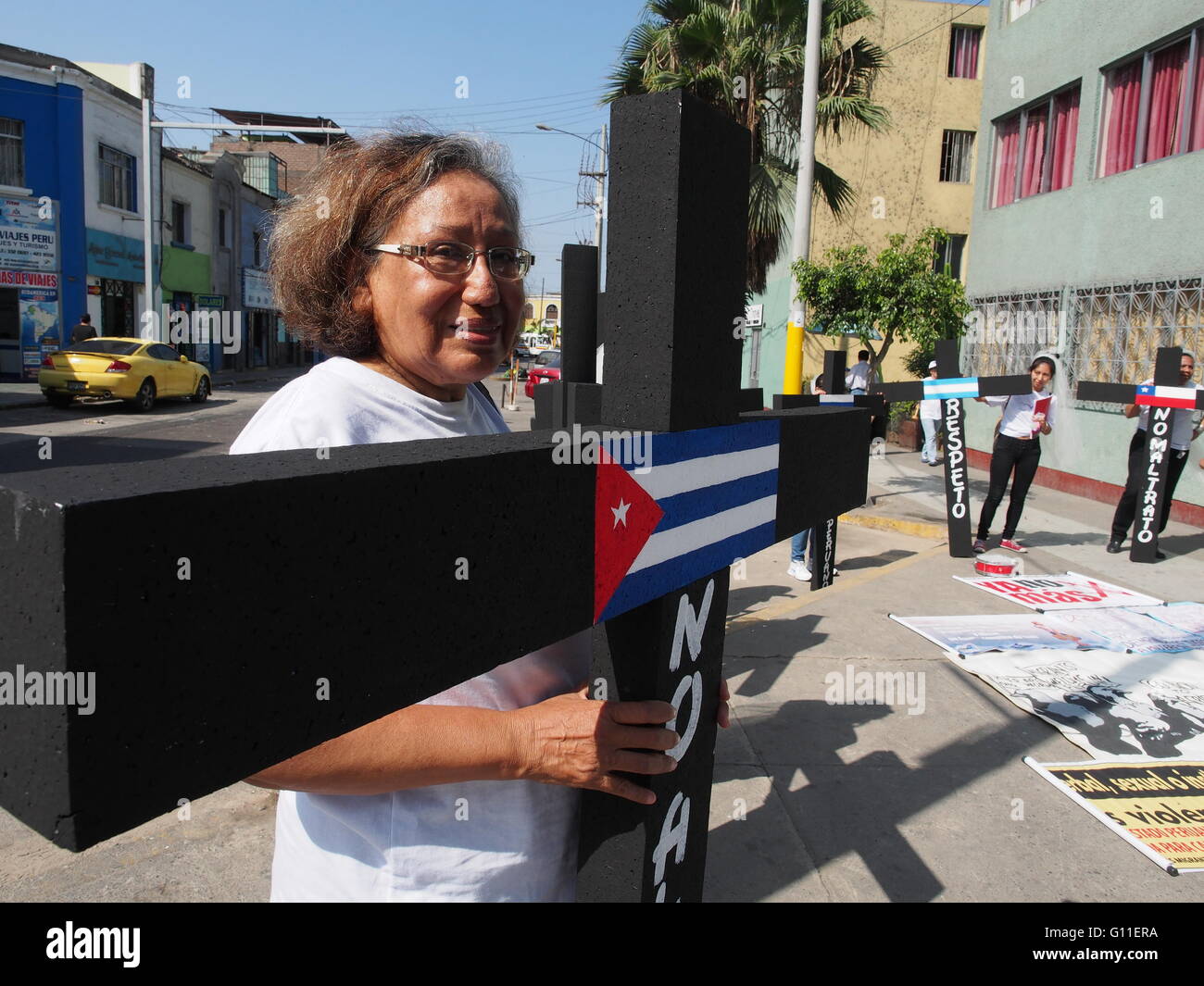 Lima, Peru. 06th May, 2016. Lima, May 6th, battered migrant mothers ...