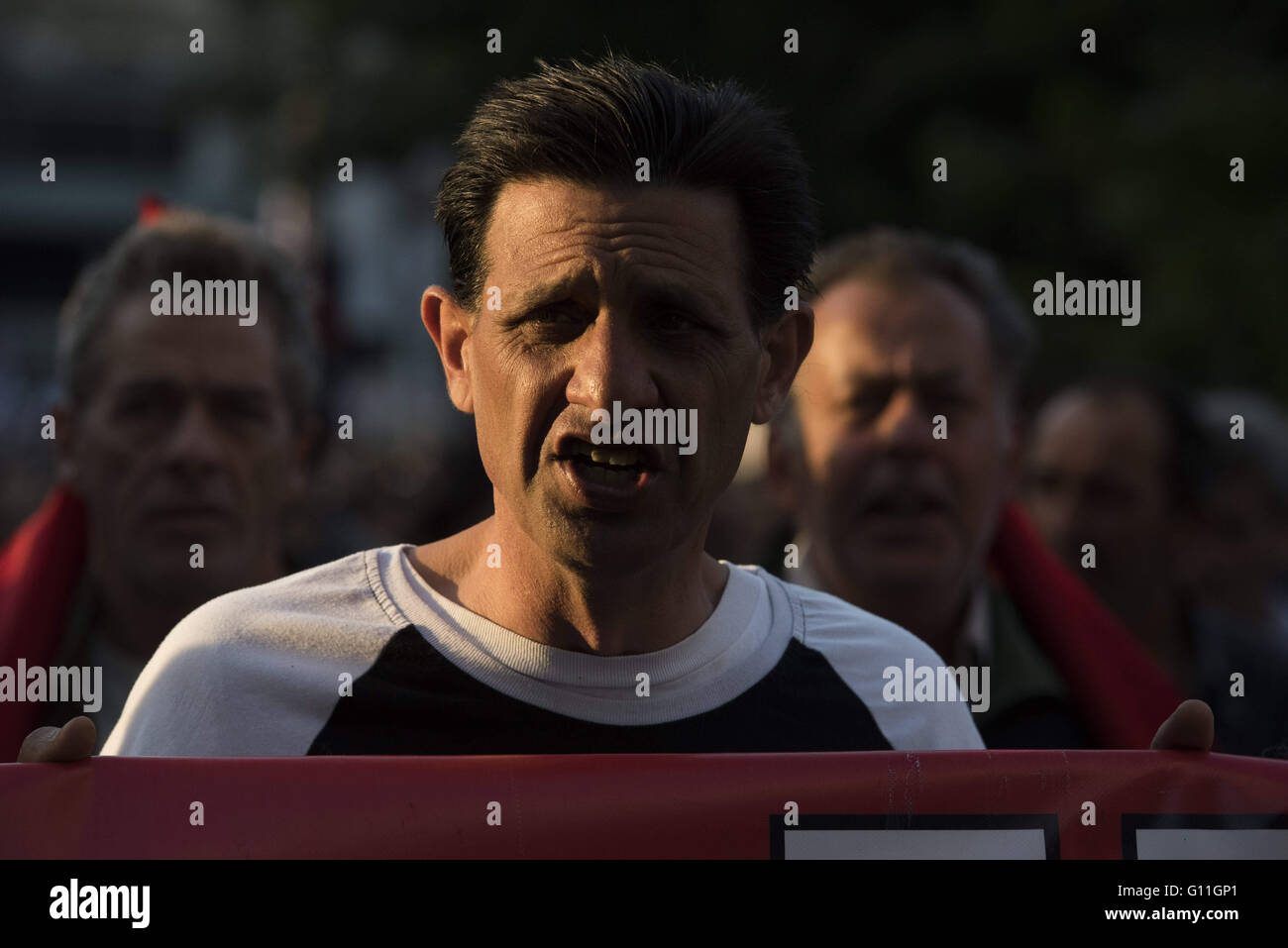 Athens, Greece. 7th May, 2016. Protesters march to the parliament ...