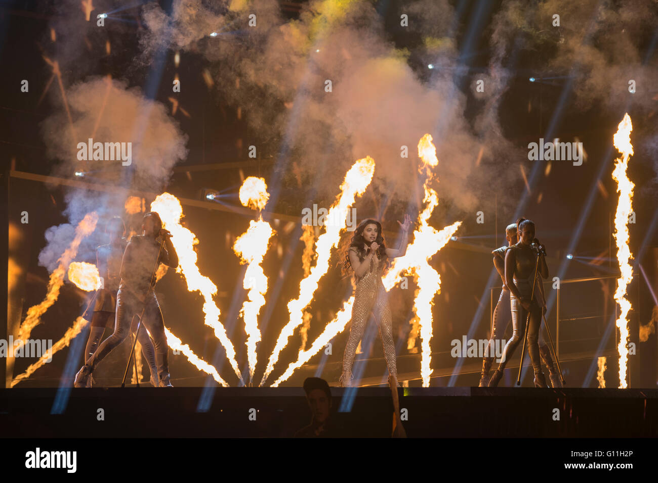 Stockholm, Sweden. 6th May 2016. Singer Samra from Azerbaijan is ...