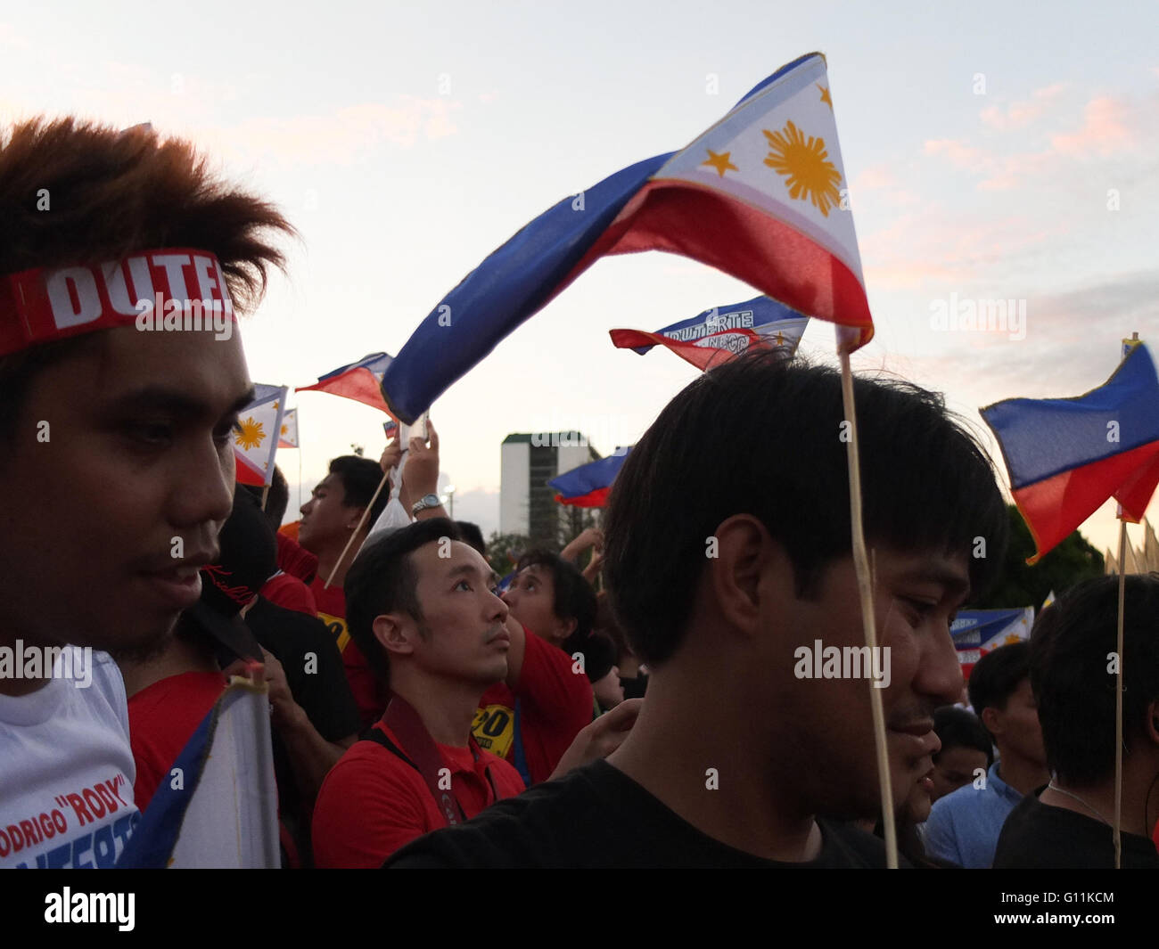 Manila, Philippines. 07th May, 2016. Duterte's supporters have their ...