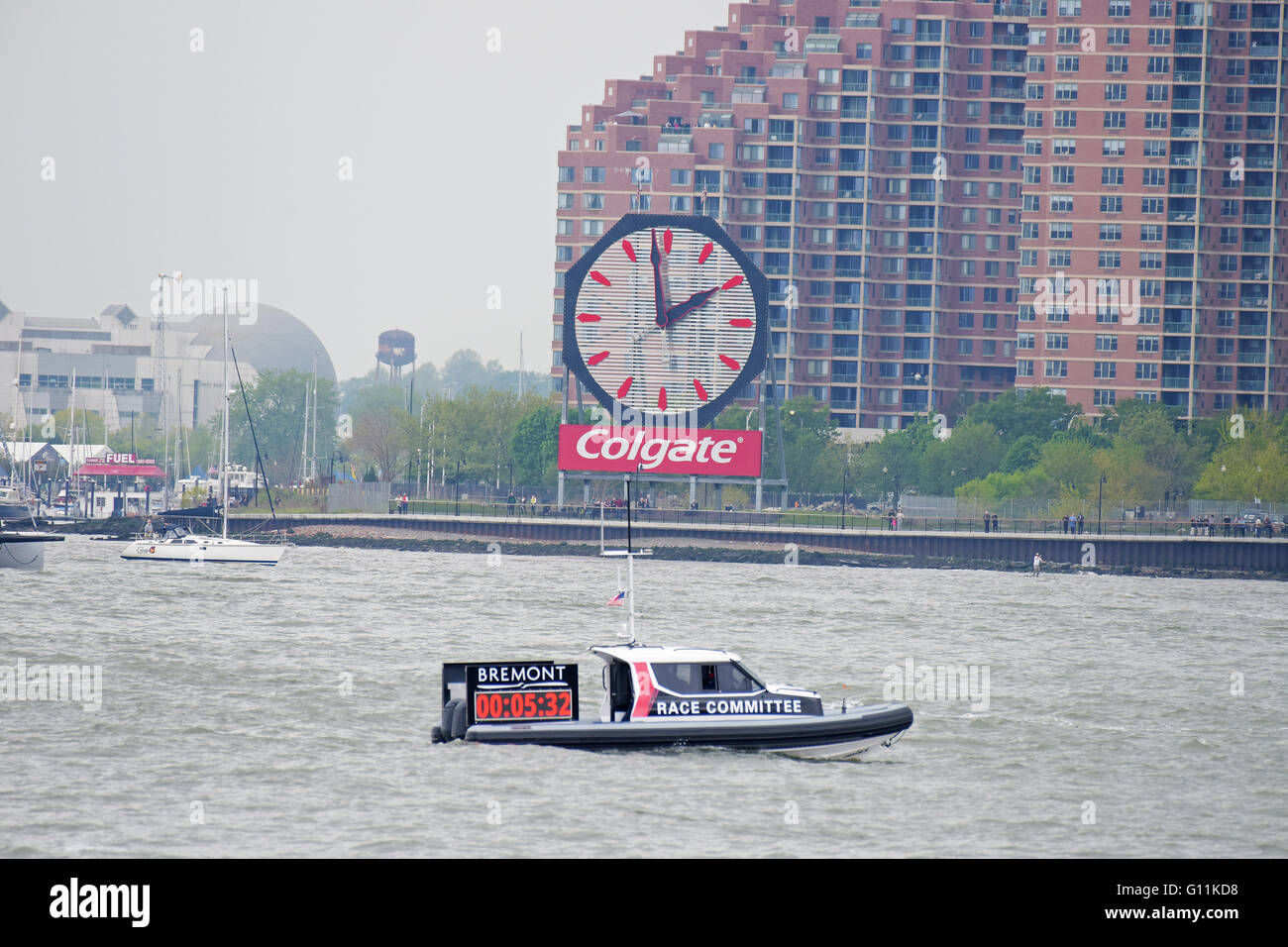New York City, United States. 07th May, 2016. Time boat in Hudson River ...