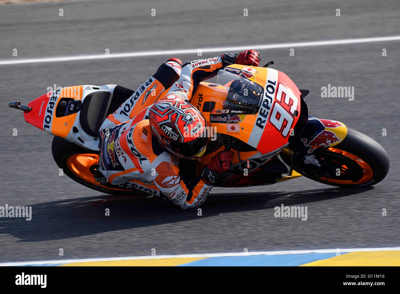 Le Mans, France. 8th May, 2016. Marc Marquez of Spain and Repsol Honda ...