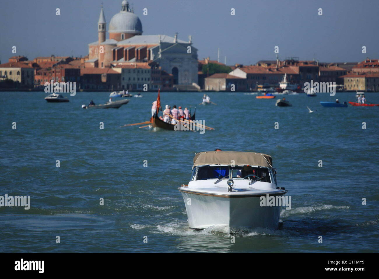 Venice, Italy. 8th May, 2016. Marriage of the Sea parade (Spozalizio ...