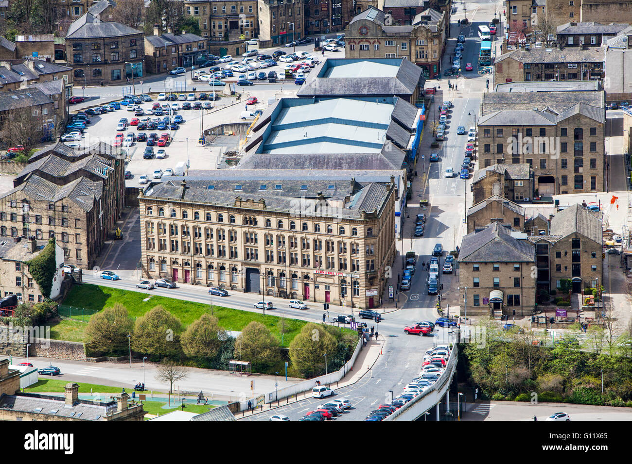 Cityscape view, of Halifax, Calderdale, West Yorkshire, UK Stock Photo ...