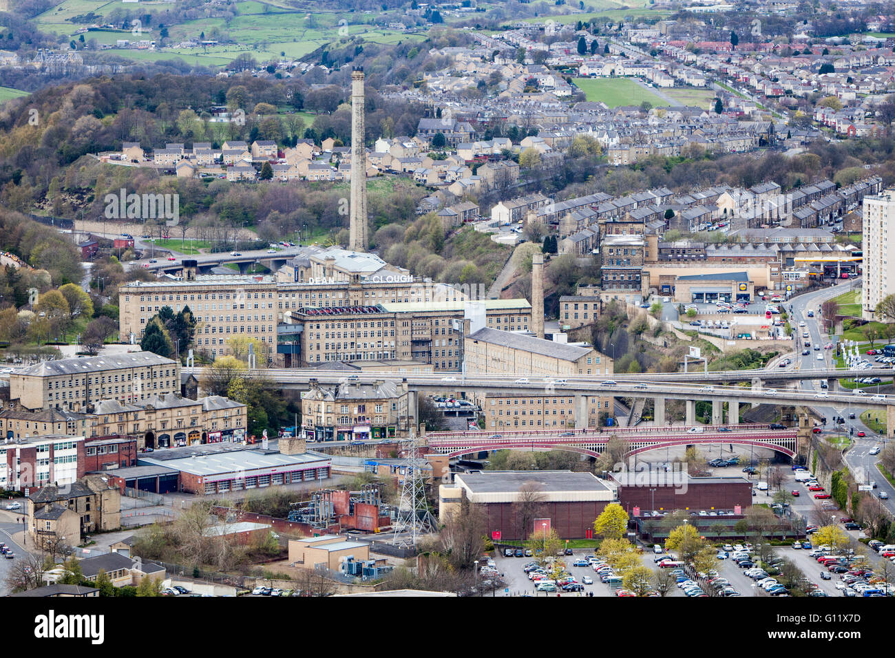 Cityscape view, of Halifax, Calderdale, West Yorkshire, UK Stock Photo ...