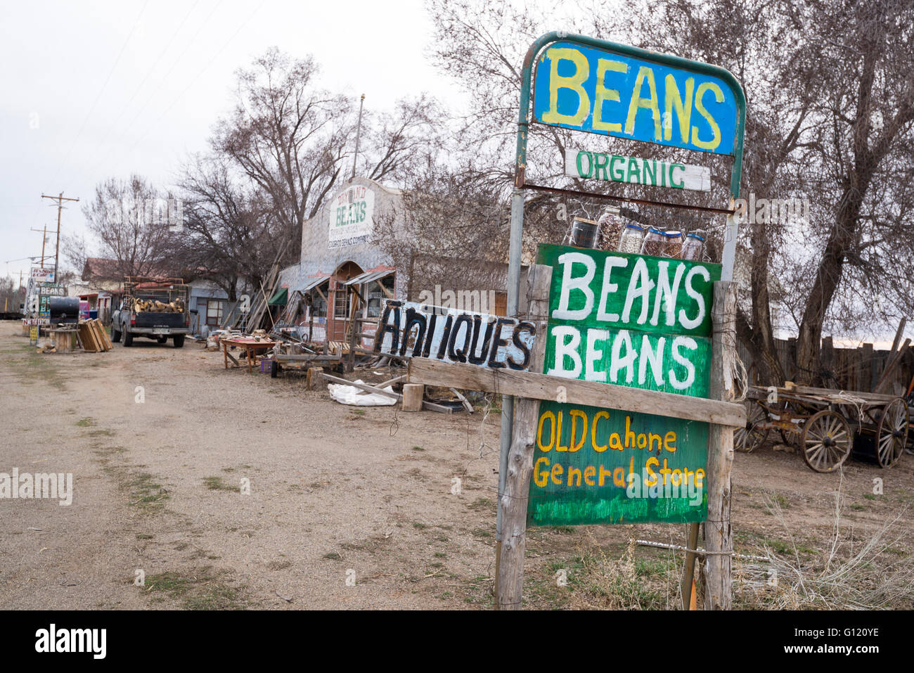 Sign in front of the Cahone General Store in Cahone, Colorado Stock ...
