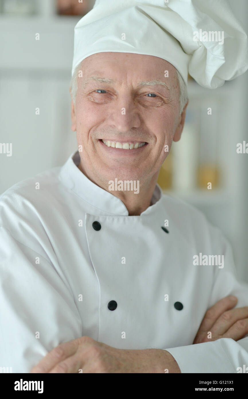 elderly male chef Stock Photo - Alamy