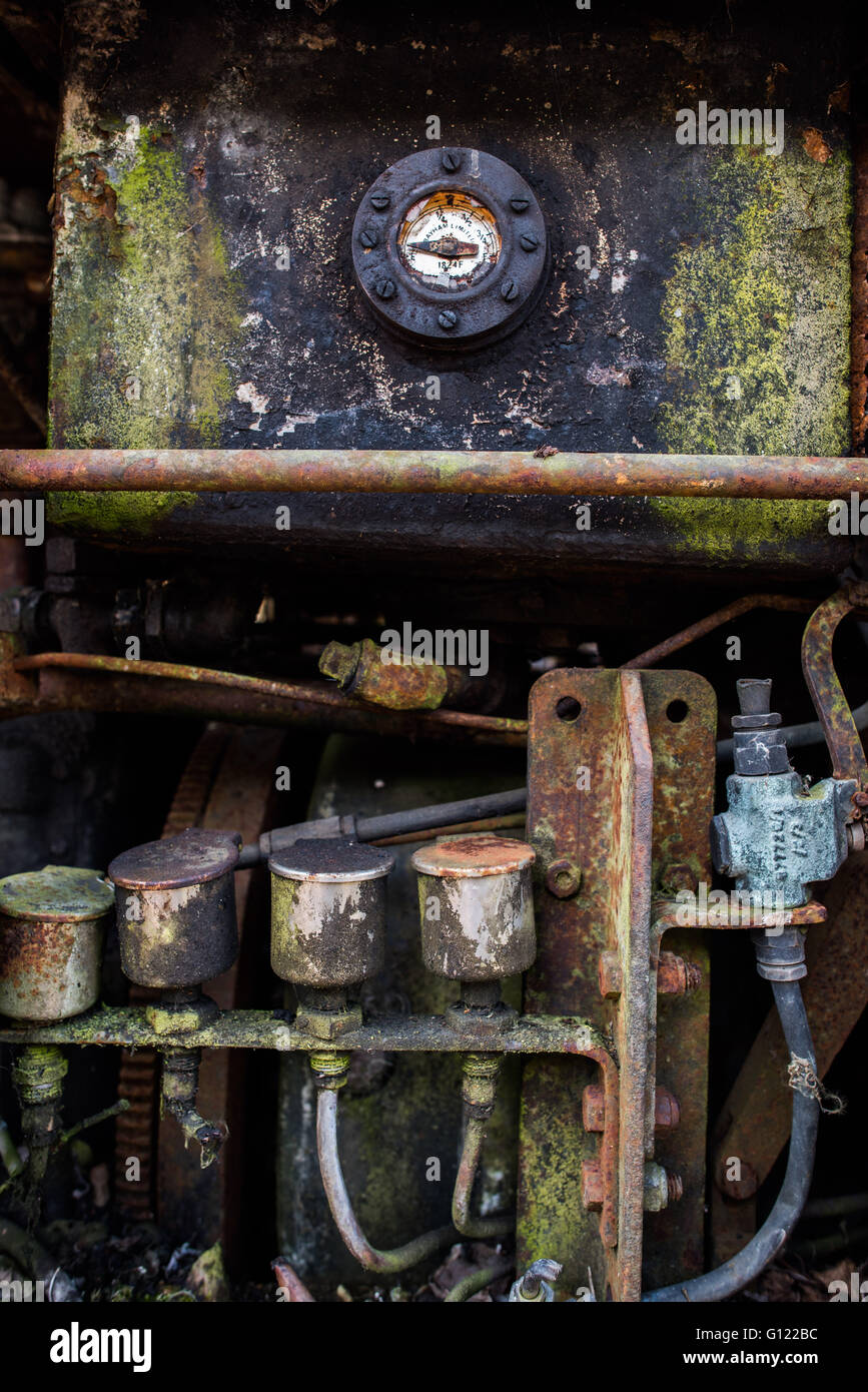 Part of a rusted and decayed mine train engine - clearwell caves Stock ...