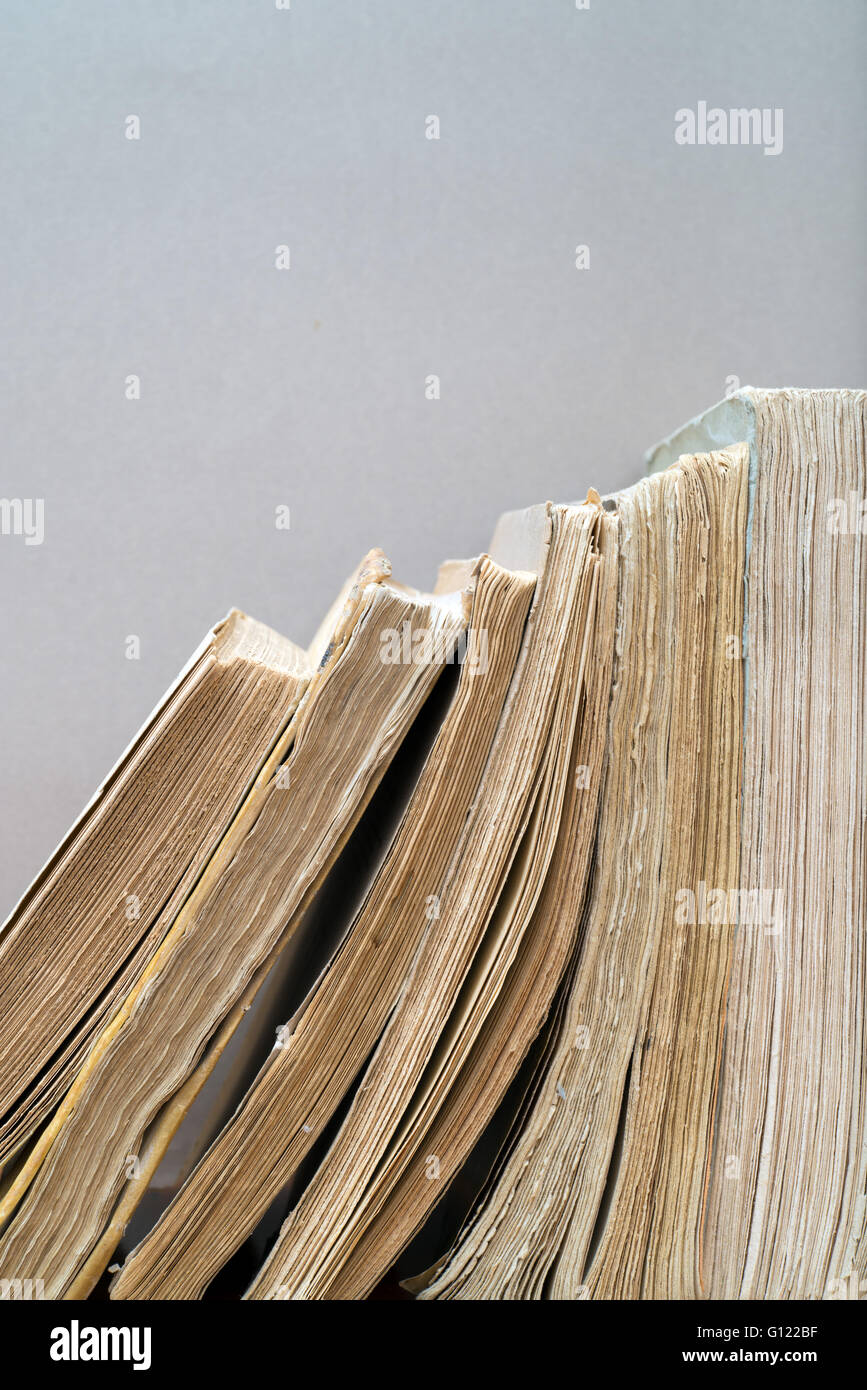 shelf with old books. Copy space Stock Photo - Alamy