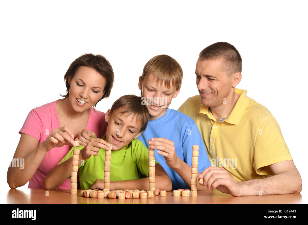 Family of four people Stock Photo - Alamy
