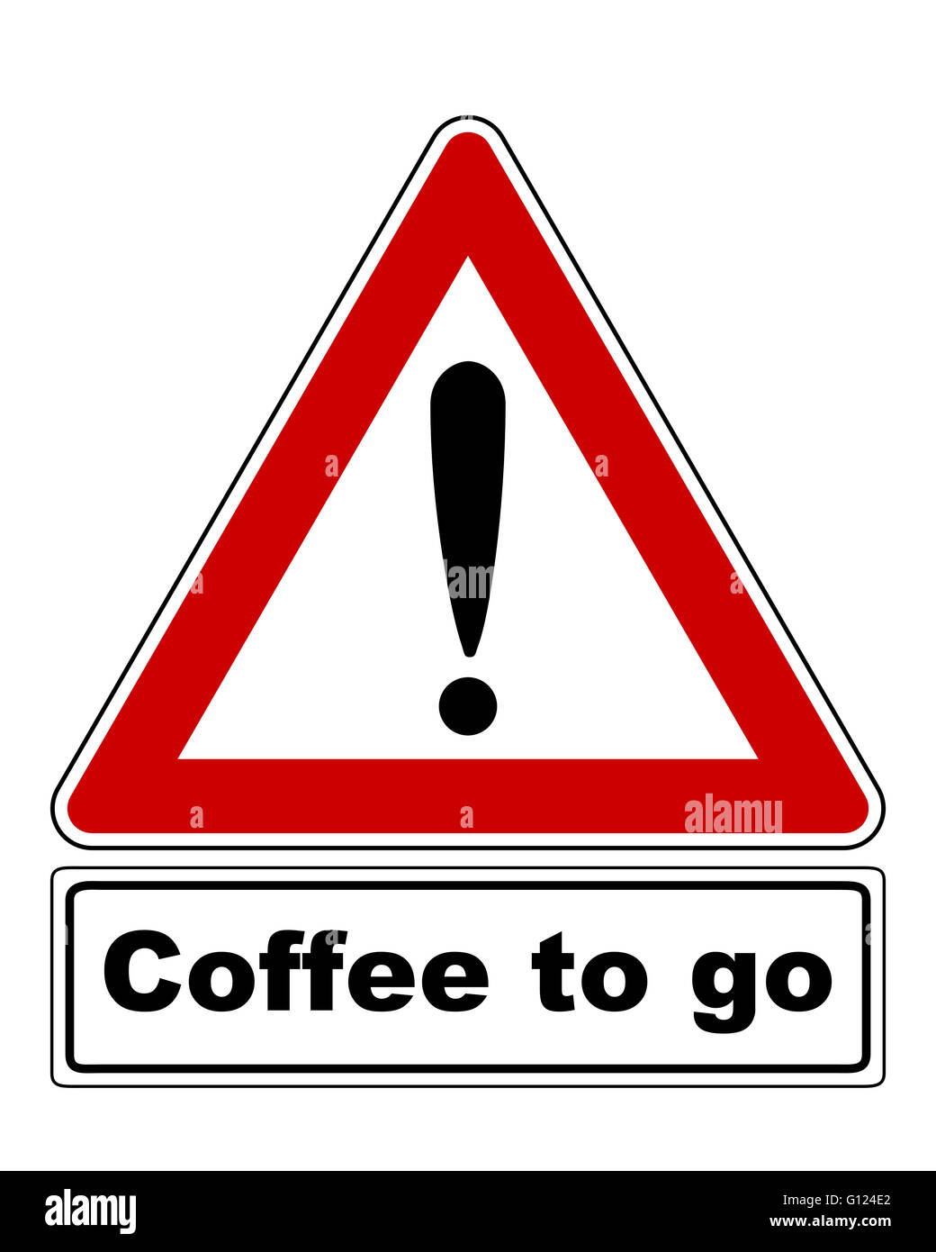 Attention sign with exclamation mark and added information Stock Photo ...