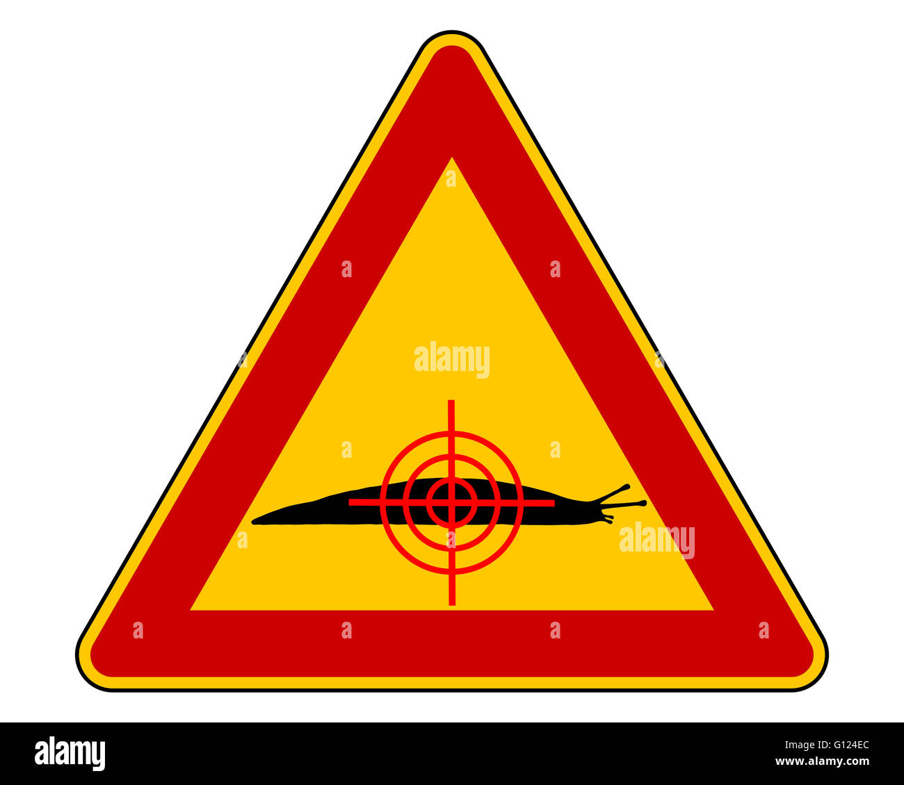 Aim at slugs warning sign Stock Photo - Alamy