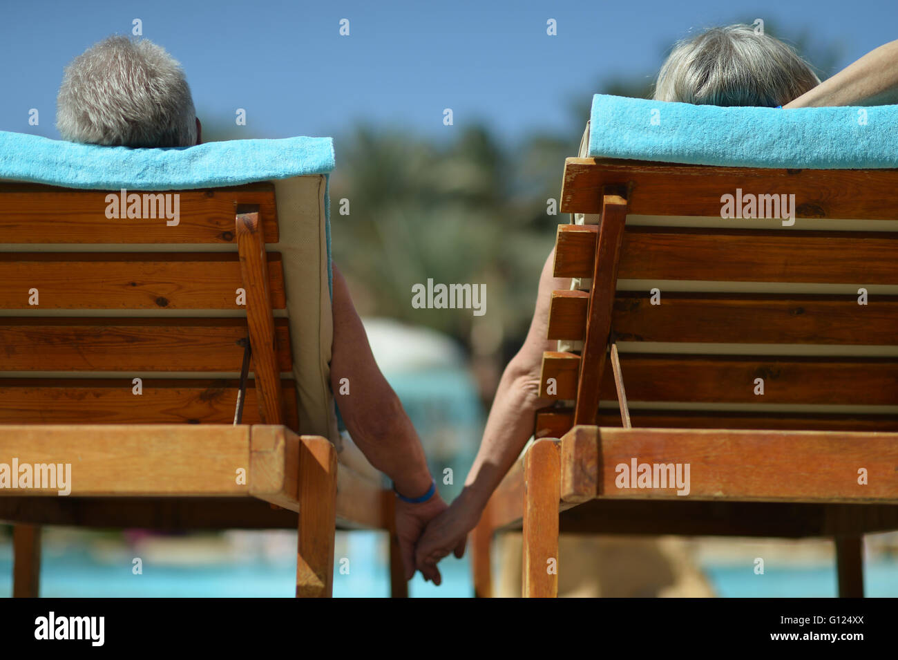 Back view of Elderly couple Stock Photo - Alamy