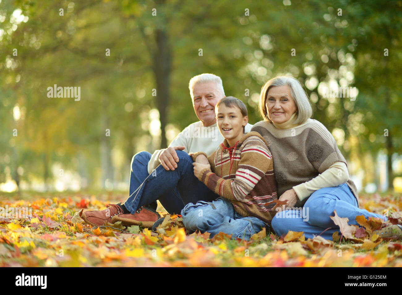 Grandparents and grandson Stock Photo - Alamy