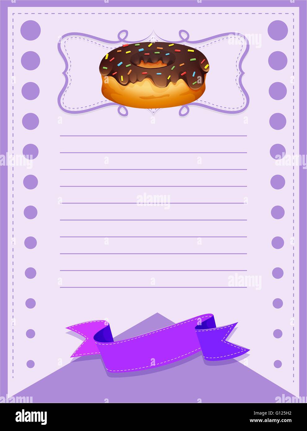 Line paper design with chocolate donut illustration Stock Vector Image ...